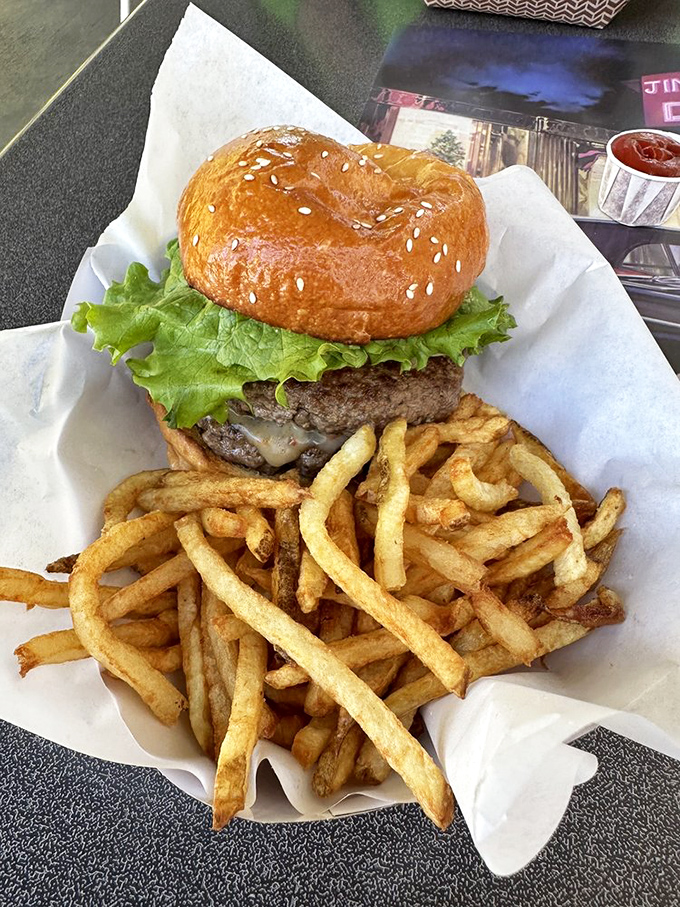 This classic cheeseburger with golden fries isn't trying to reinvent the wheel&mdash;it's just perfecting it, one perfectly toasted bun at a time
