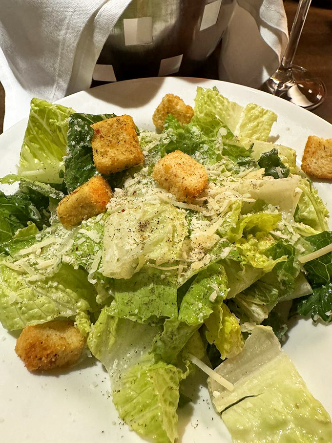 This Caesar salad proves that sometimes the classics endure for a reason. Those house-made croutons deserve their own fan club.