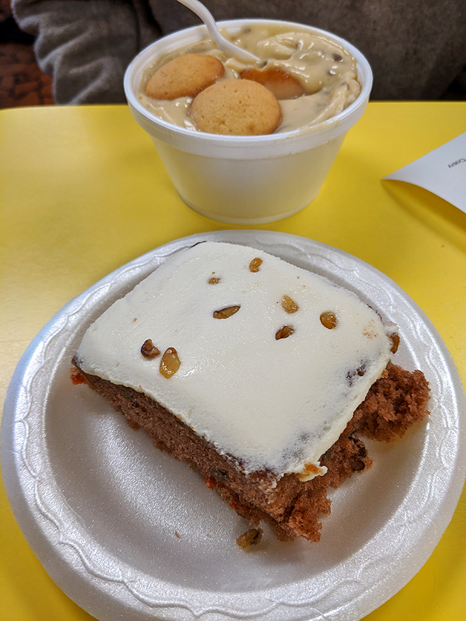 Banana pudding and carrot cake: the dynamic duo of Southern desserts. When one dessert just isn't enough to express your joy.