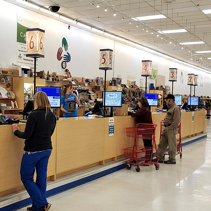 Efficient checkout stations keep the treasure flow moving, with friendly staff ready to ring up your finds while you're already planning your next visit.