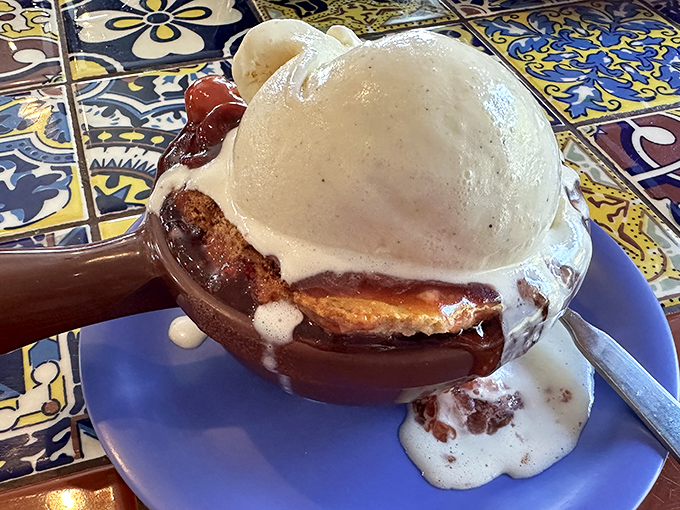 This isn't just dessert&mdash;it's the grand finale. Warm cherry cobbler meets cold ice cream in a romance for the ages.
