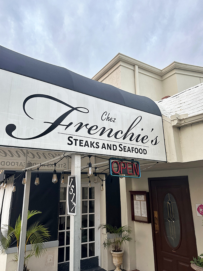 Chez Frenchie's elegant facade hints at the culinary magic within. French techniques meet Florida seafood in this local favorite.