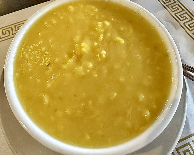 A bowl of homestyle chicken rice soup that looks like it came straight from grandma's kitchen. Comfort by the spoonful for those rare chilly California days.