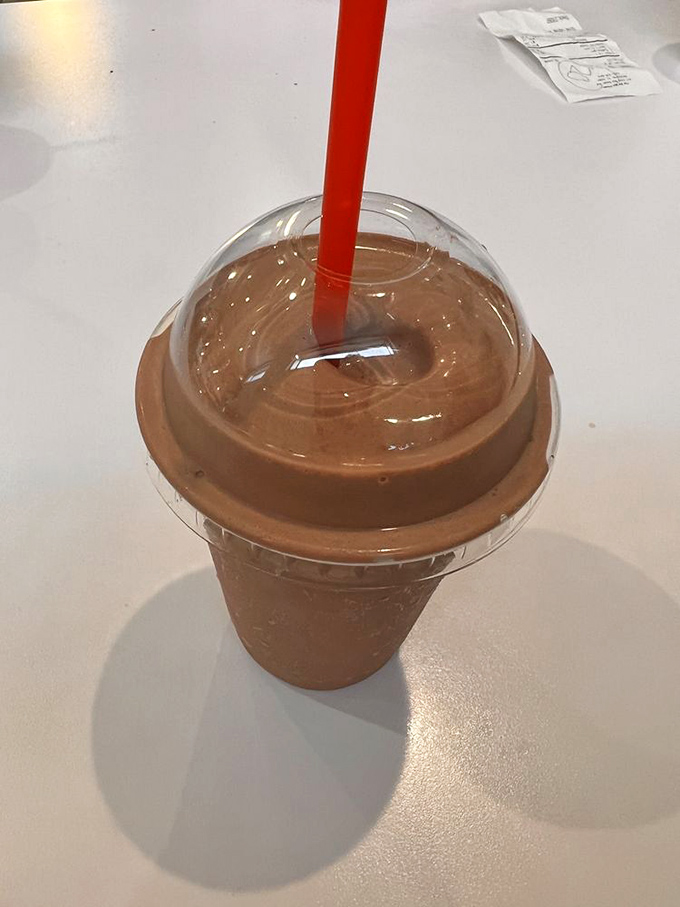 Chocolate malt so thick it defies gravity – this is what childhood dreams taste like.