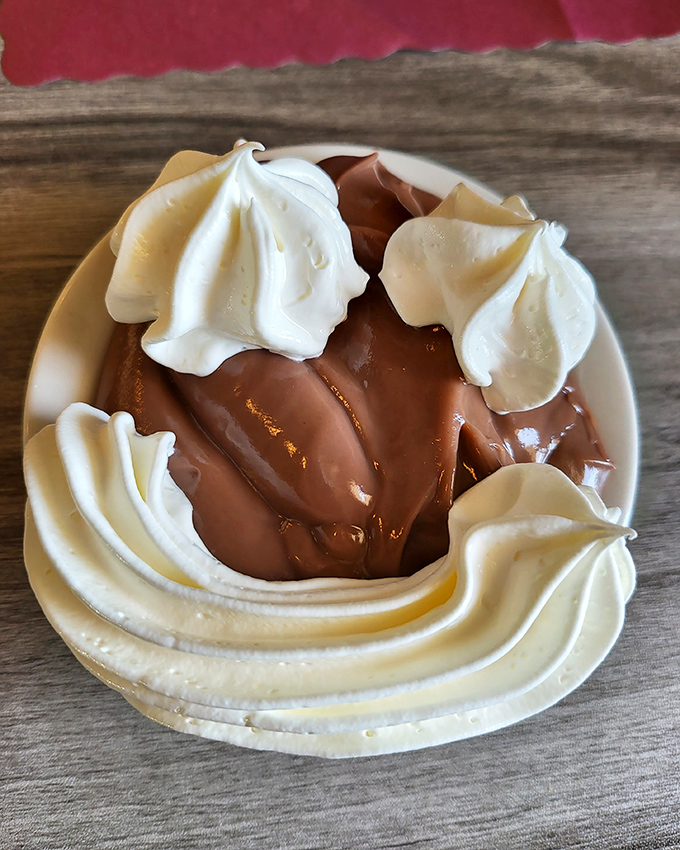 This chocolate pudding with whipped cream doesn't need filters or fancy plating&mdash;it's the dessert equivalent of that friend who's always genuinely happy to see you.