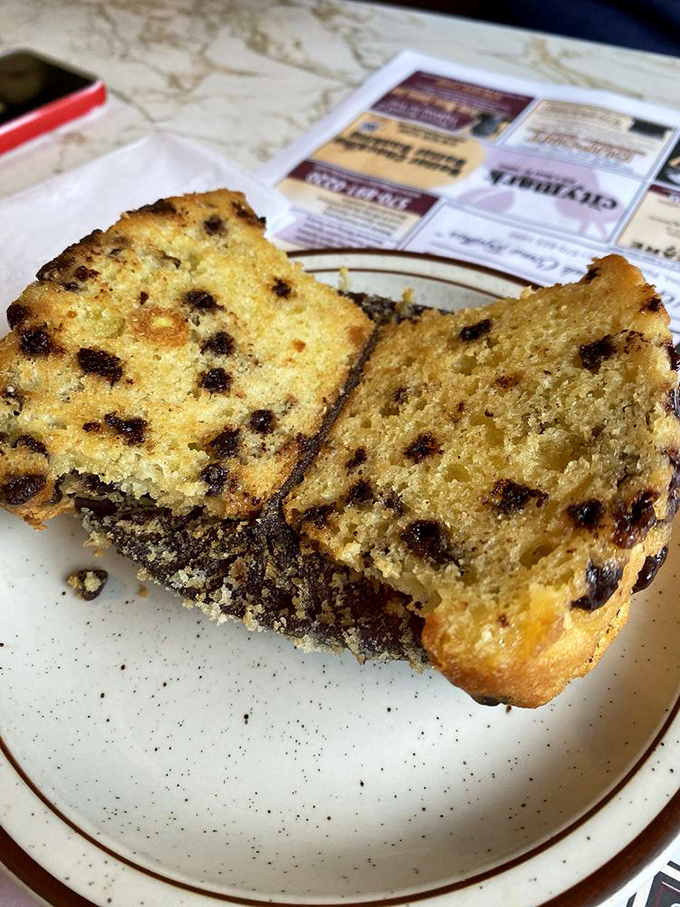 Chocolate chip muffin or breakfast cake? The line blurs deliciously as you contemplate having dessert at 8 AM.