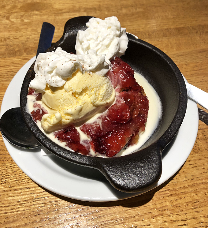 A cobbler that whispers sweet nothings to your spoon. Warm fruit, cool ice cream, and zero regrets about saving room for dessert.