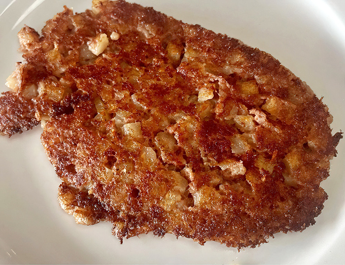 Crispy cornbread hash&mdash;where humble ingredients transform into a golden mosaic of breakfast perfection that demands to be broken with a fork.