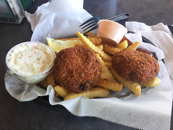 Crab cakes that are actually crab, not breadcrumbs with aspirations. Florida's answer to the age-old question: "What's for lunch?"