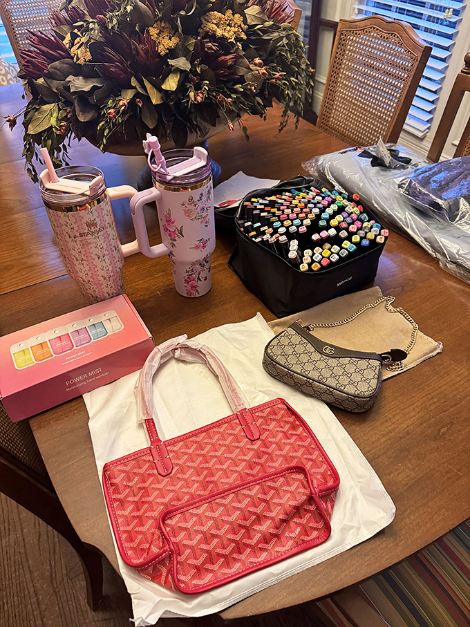 The trophy display of one successful hunter-gatherer. Designer bags, art supplies, and stylish drinkware&mdash;all rescued from retail obscurity at bargain prices.