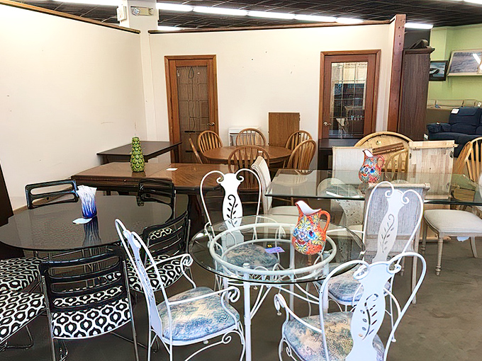 Dining set diplomacy: where wrought iron meets wood and glass in perfect harmony. Your breakfast nook's dream team awaits!