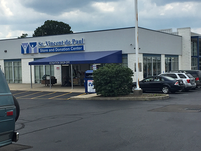 Where yesterday's treasures begin their journey toward tomorrow's homes. The donation drop-off&mdash;first chapter in the beautiful story of secondhand redemption.