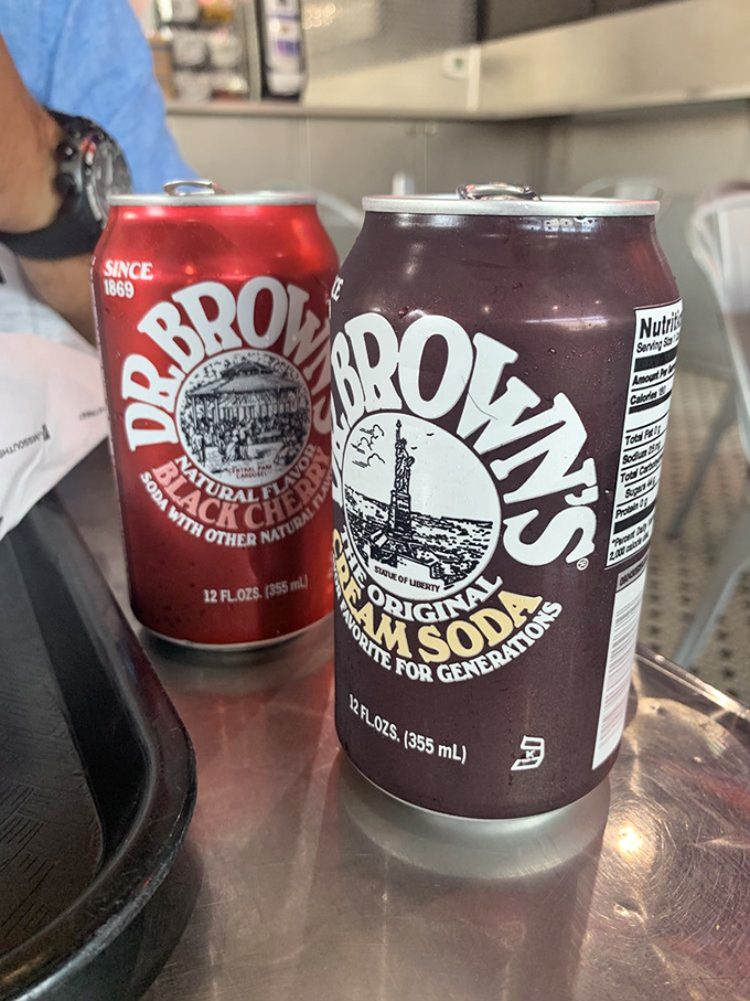 The perfect cheesesteak companion &ndash; Dr. Brown's sodas offer the ideal sweet counterpoint to all that savory, meaty goodness.