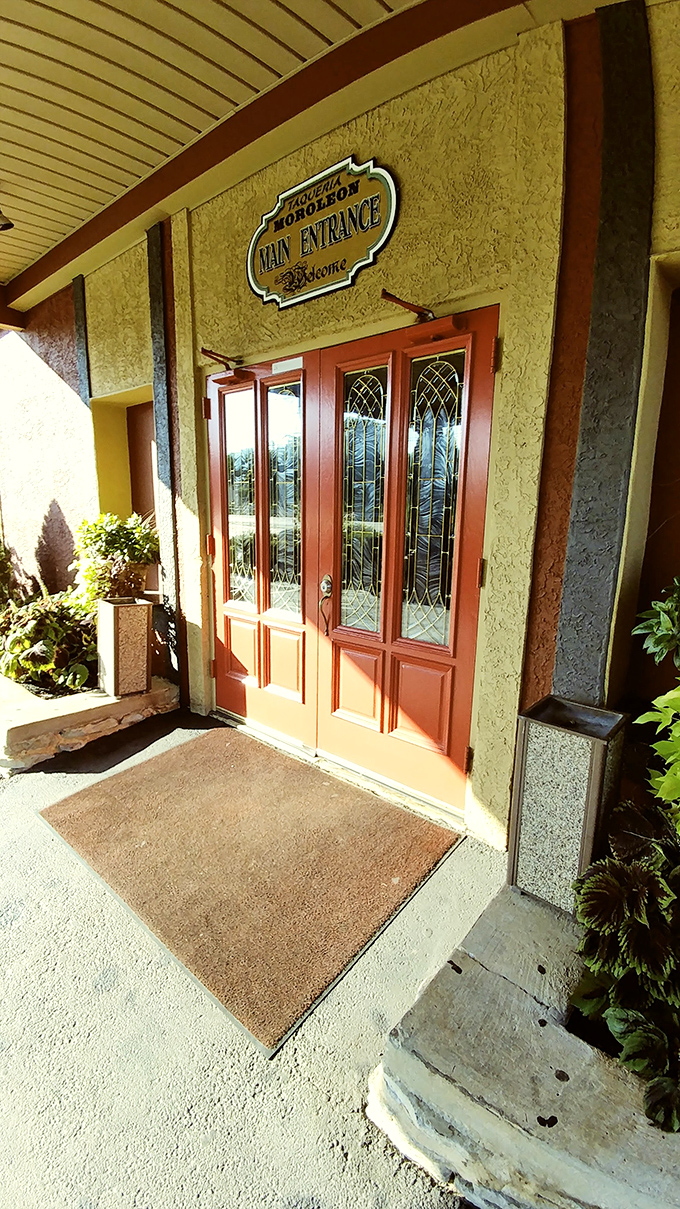 The entrance beckons with its elegant wooden doors and "Main Entrance" sign&mdash;a portal to flavors that will transport you far beyond Pennsylvania.