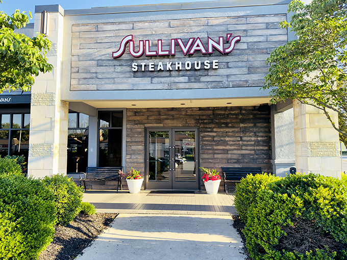 The entrance promises what awaits inside: a temple dedicated to the art of the perfect steak and the joy of dining well.