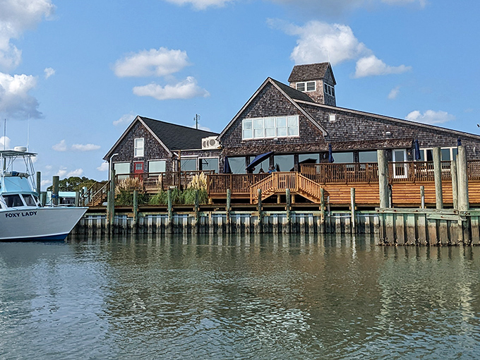 Island House stands like a sentinel of seafood excellence, where weathered shingles and wooden decks promise maritime memories in every bite.