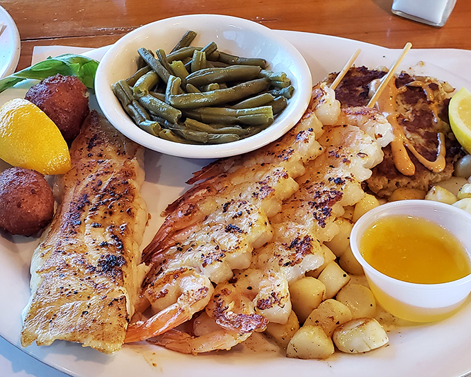 The fisherman's platter: because sometimes you need to sample everything the Gulf has generously offered today.