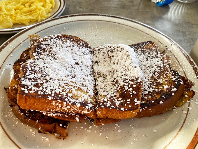 French toast dusted with powdered sugar that would make your grandmother proud&mdash;simple breakfast perfection that needs no trendy upgrades.