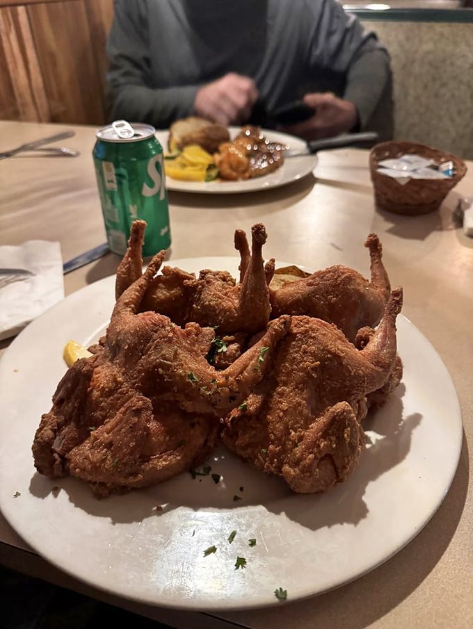 Fried quail that would make your grandmother jealous. These crispy game birds stand at attention, ready to march straight into your heart.