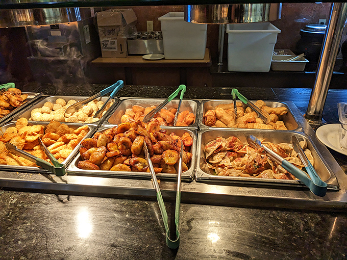 Golden-fried delights await the brave soul who's saved room, proving that sometimes the best buffet strategy is simply: save the best for last.