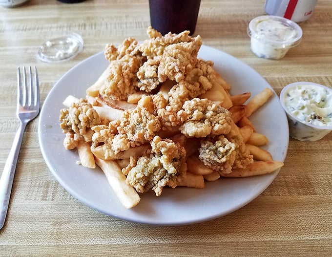 The perfect marriage of golden-fried oysters and crispy fries&mdash;a plate that proves sometimes the simplest combinations are the most satisfying.