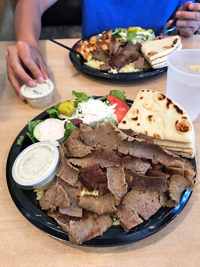 The gyro platter in its full glory&mdash;a complete Mediterranean vacation on a plate, no passport required.