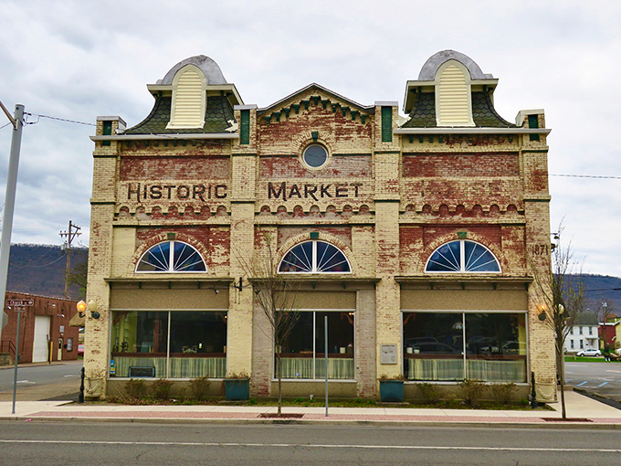 The Historic Market House's distinctive architecture houses local commerce in a building that would be a tourist attraction with admission fees in larger cities.