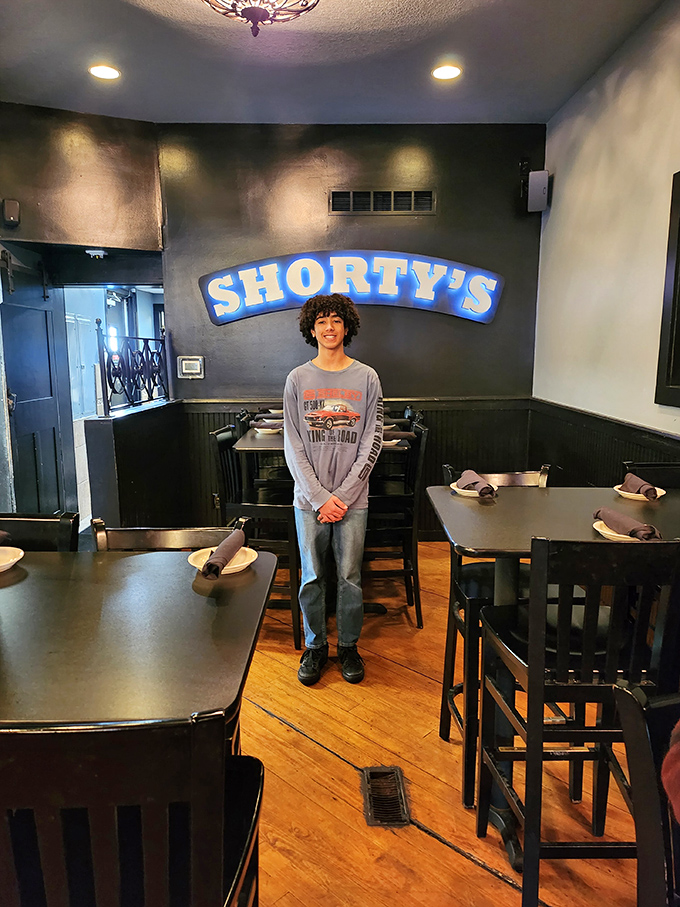 Another dining area showcases the Shorty's name proudly displayed&mdash;a simple reminder that you're somewhere special in small-town Indiana.