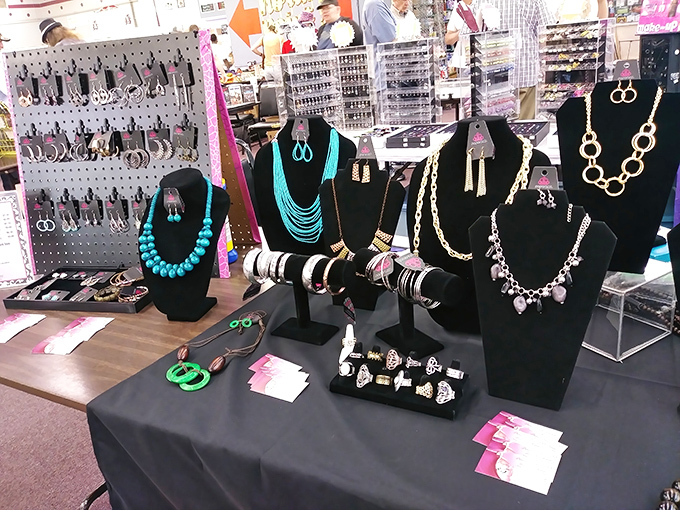 Jewelry displays that transform costume into couture through the magic of good presentation and even better pricing.