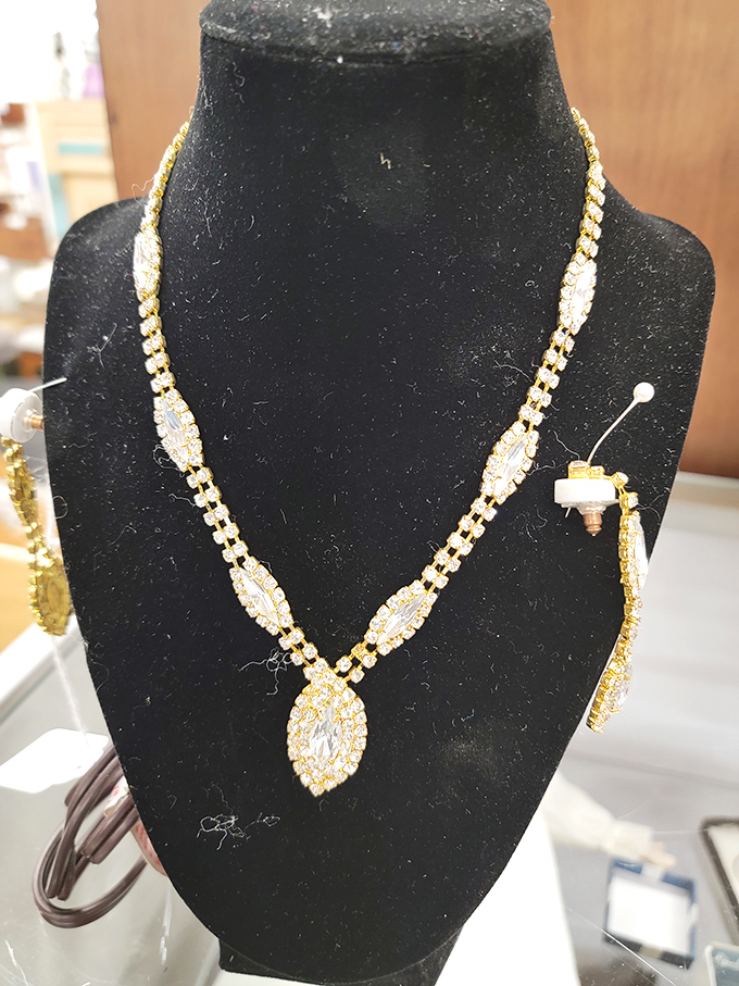 Jewelry that whispers of special occasions past. This necklace probably attended more fancy galas than most of us ever will.