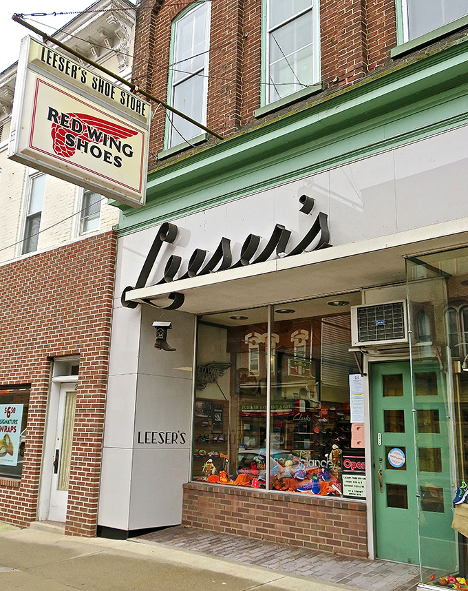 Leeser's Shoe Store, with its vintage signage and mid-century storefront, harkens back to when shopping was an experience, not just a website visit.
