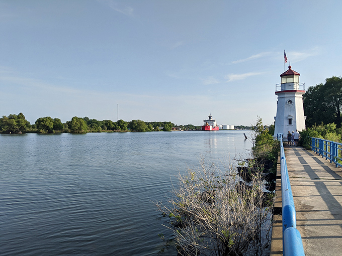 Guardians of the waterway stand watch. These historic lighthouses have guided vessels safely for generations, now serving as picturesque landmarks for park visitors.