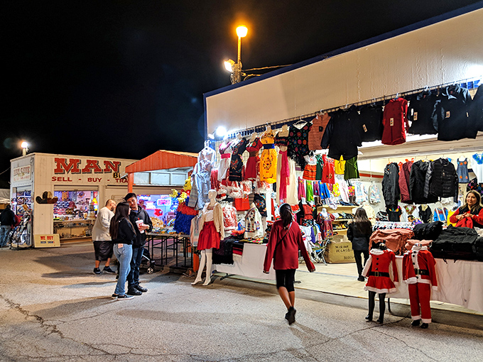 Night shopping brings out a diverse crowd of locals who know the best deals and tastiest treats appear after the desert sun sets.