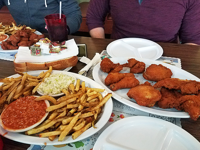 A feast fit for royalty, served on paper plates. When the food is this good, fine china would just be showing off.