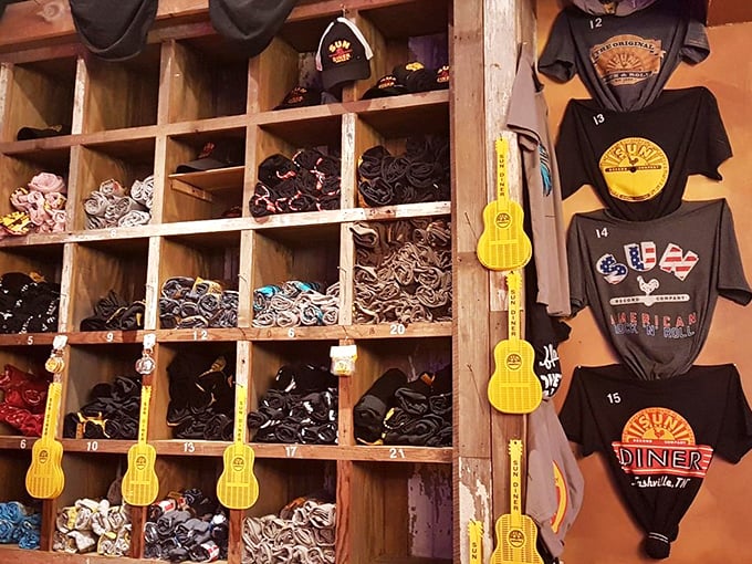 Merchandise that lets you take home more than just memories. Those little yellow ukuleles are practically begging to be strummed on the drive home.