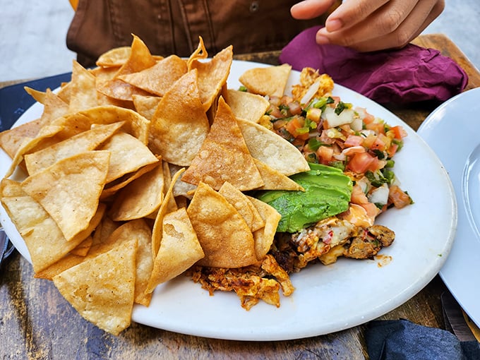 When nachos appear at a breakfast joint, you know this place doesn't follow anyone else's rules.