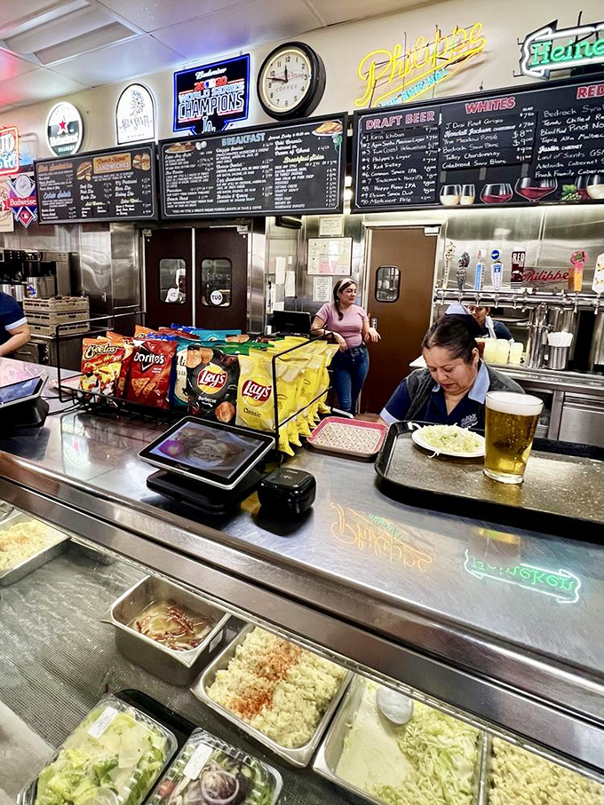 The counter where magic happens – where sandwiches are assembled, memories are made, and first-timers become regulars in just one bite.