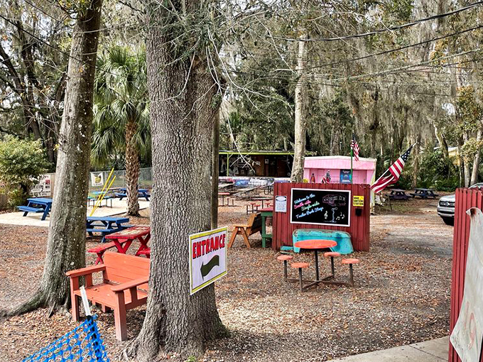 Outdoor seating under Spanish moss-draped oaks offers the perfect Florida dining experience &ndash; casual, breezy, and absolutely unforgettable.