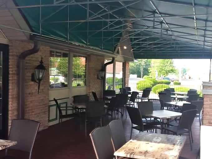 Outdoor seating for when you want your comfort food with a side of fresh air. Pennsylvania summers were made for lingering over coffee on patios like this.