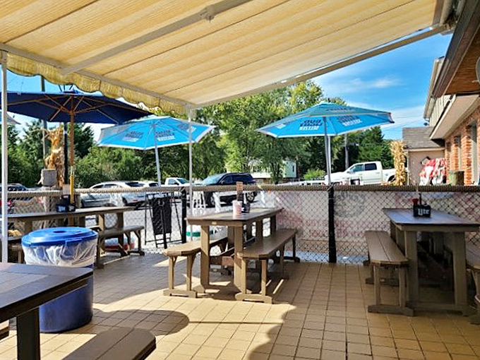 The outdoor patio offers waterfront dining where boats and breezes enhance every single delicious bite.
