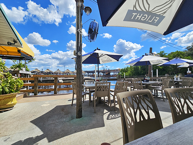 Outdoor seating that captures Florida's perfect weather while you savor some of the state's best comfort food.