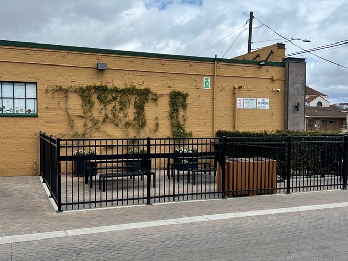 The outdoor seating area&mdash;where the Salinas sunshine adds an extra ingredient to every meal. A peaceful spot to savor every last bite.