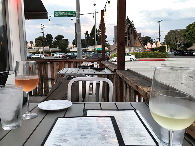 The outdoor patio &ndash; where ros&eacute; meets sunset views and you contemplate ordering everything on the menu. Again.