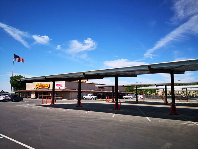 The expansive parking lot tells its own story&mdash;this isn't just a restaurant, it's a destination worth driving to, where steak pilgrims gather under California skies.