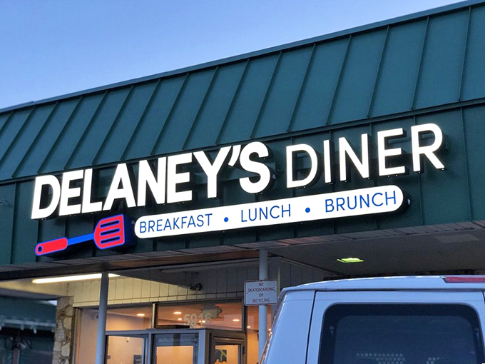 The sign that's launched a thousand breakfast cravings. That spatula logo isn't just cute—it's practically a promise of good things to come.