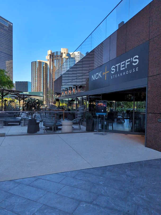 As dusk settles over downtown LA, Nick and Stef's glows with promise—a beacon for those who understand that dinner can be an event.