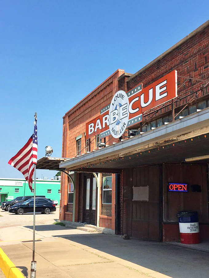 The sign that's launched a thousand road trips. That American flag isn't just patriotic &ndash; it's a symbol that great barbecue is the true national treasure. 