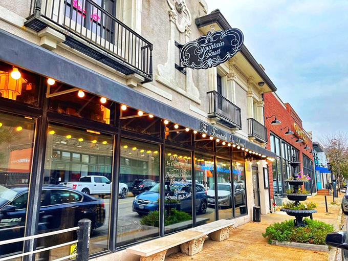 Strolling past this storefront feels like discovering a secret portal to a more delicious dimension. Those string lights are basically a runway to flavor.
