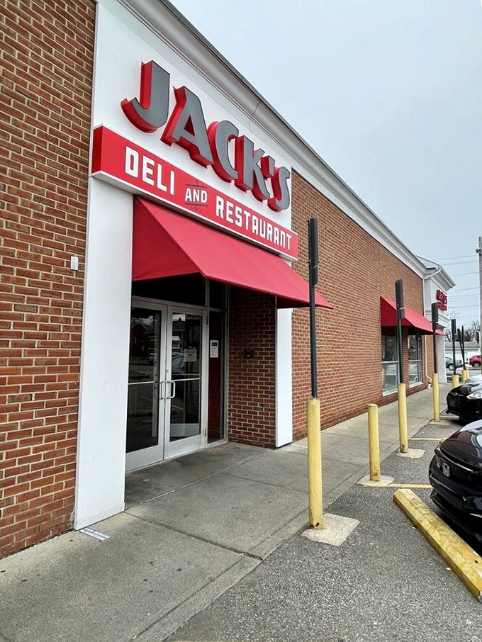 The iconic Jack's sign stands as a beacon of hope for the hungry, promising deli delights that have stood the test of time.