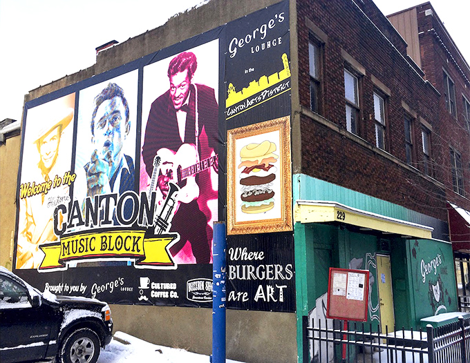 The exterior mural celebrates Canton's musical heritage while promising artistic burgers within&mdash;a preview of the creativity waiting on your plate.
